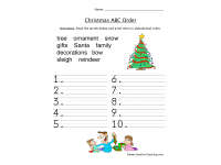 Christmas Words ABC Order Worksheet by Teach Simple