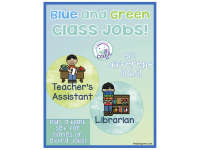 Classroom Job Labels - Blue and Green Theme by Teach Simple