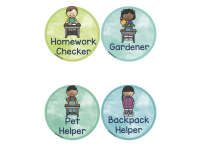 Classroom Job Labels - Blue and Green Theme by Teach Simple