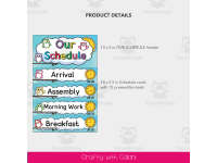Classroom Schedule Cards with Clocks in Owl Theme - 100% Editable by ...