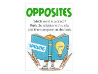 Clip Cards - Opposites including spelling and vocabulary by Teach Simple