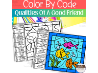 Color By Code | Qualities Of A Good Friend Color By Number Activity Pa ...