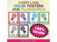 Color Poster Classroom Decor in Candy Land Theme - 100% Editable by ...