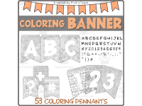 Coloring BANNER - Letters, numbers and symbols - Bulletin board by ...