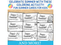 Coloring Cards For Kids! - Summer Coloring Cards by Teach Simple