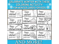 Coloring Cards For Kids! - Winter Coloring Cards by Teach Simple