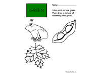 Coloring Green Pictures Worksheet by Teach Simple