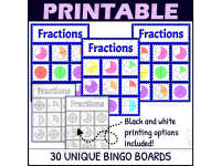 Common Fractions 1/2 - 1/5s Activity - Bingo Game - Fraction Circles ...