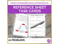 Comparing Fractions Decimals Percents Reference Sheet and Activity by ...
