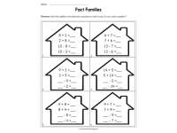 Completing Fact Families Worksheet by Teach Simple
