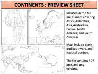 Continents : Map Sheets by Teach Simple