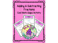 Cool Math Quips Activity: Adding + Subtracting Fractions by Teach Simple