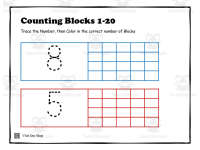 Counting Blocks Activity Sheets by Teach Simple