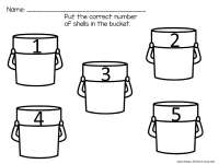 Counting Shells Math Worksheets by Teach Simple