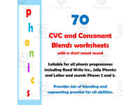 CVC and Consonant Blends Phonic Worksheets by Teach Simple