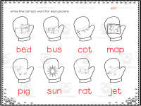 CVC Matching Game - Mitten Themed by Teach Simple