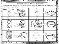CVC Worksheets: Change One Letter Sound to Make New Words by Teach Simple