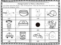 CVC Worksheets: Change One Letter Sound to Make New Words by Teach Simple