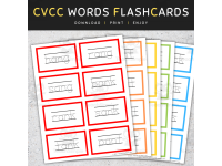 CVCC Words Tracing Flashcards: Short Vowels (A E I O U), CVCC Words ...