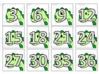 Dinosaur Multiplication Colored Cards x3 by Teach Simple