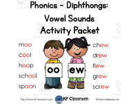 Diphthong OO EW Vowel Sounds Activity Packet and Worksheets by Teach Simple