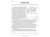 Donald Trump Reading Comprehension Worksheet by Teach Simple