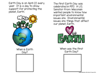 Earth Day Adapted Book, Printable, Color and BW, Special Ed by Teach Simple