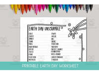 Earth Day Unscramble, Word Scramble Activity, Language Arts Printable ...