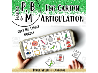 Egg Carton Artic, Speech Therapy Activities, Bilabial words, M B P ...