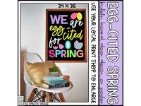 Egg-Cited For Spring April Bulletin Board Kit, Door Decoration Set, or ...