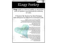 Elegy Poetry Writing | Posters & Graphic Organizers by Teach Simple