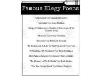 Elegy Poetry Writing | Posters & Graphic Organizers by Teach Simple