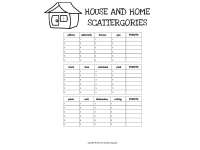 English Vocabulary - House and Home - Scattergories No Prep Printable ...