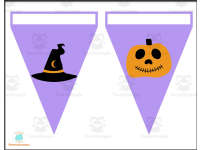 European Portuguese HALLOWEEN BANNER - Purple by Teach Simple