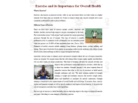 Exercise Reading Comprehension Article by Teach Simple