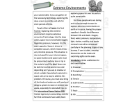 Extreme Environment Reading, Comprehension Questions, and Triple Venn ...