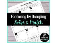 Factoring by Grouping - Solve + Match Worksheet by Teach Simple