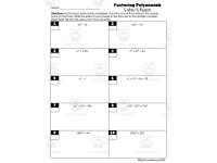 Factoring Polynomials - Solve + Match Worksheet by Teach Simple