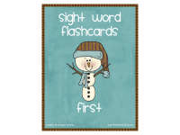 First Grade Snowman Sight Words Flash Cards by Teach Simple
