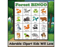 Forest Animals Bingo Game with Both Picture and Kids Yoga Pose Calling ...
