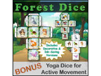 Forest Animals Dice Games with Both Picture and Kids Yoga Pose Dice ...