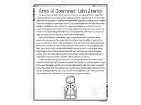 Forms of Government in Latin America Reading Packet by Teach Simple