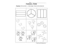 Fractions Thirds Worksheet by Teach Simple