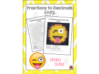 Fractions to Decimals - Winky Face Emoji by Teach Simple