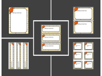 Frames, Labels and Task Cards, Fall Themed, Editable by Teach Simple