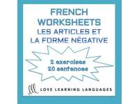 French Articles with Negation Worksheets by Teach Simple