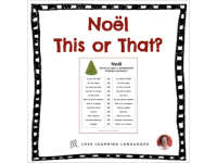 French Christmas Theme - This or That Activity - Noël - No prep ...