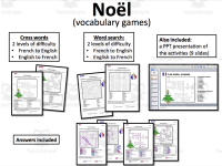 French: Christmas- Word search and Crosswords- Games by Teach Simple