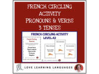 French: Circling Activity - Pronouns and verbs in 3 tenses by Teach Simple