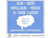 French: Comparatives & Superlatives Task Cards by Teach Simple